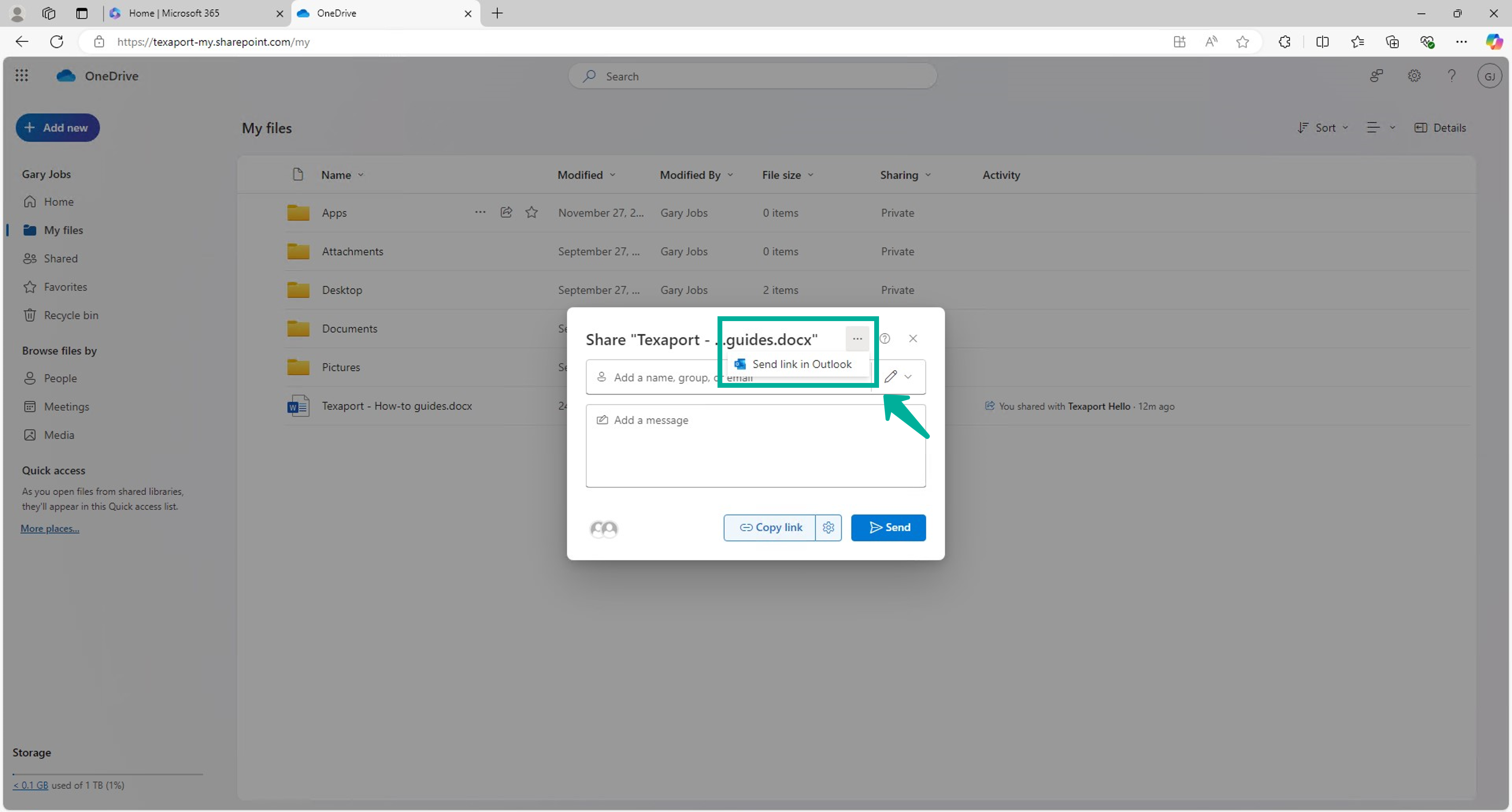 How to use OneDrive for secure file transfer | Texaport